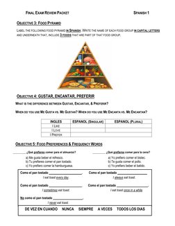 Spanish 1 & 2 Final Exam Review Packet | PDF | Grammatical Conjugation ...