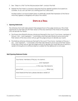 Mock Trial Classroom Activity Guide | PDF | Witness | Trials