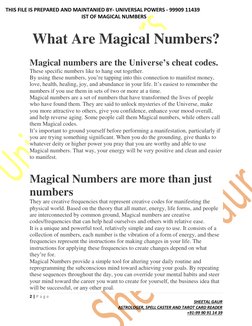 List of Magical Numbers for Manifestation | PDF | Liver | Diseases And ...
