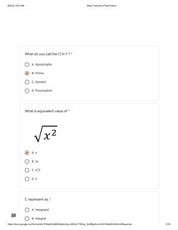 Basic Calculus Final Exam Questionnaire | PDF | Derivative | Calculus
