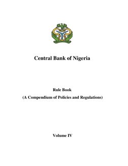 CBN Rule Book: Policies 2019-2021 | PDF | Transaction Account | Loans