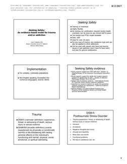Seeking Safety | PDF | Substance Abuse | Mental Disorder