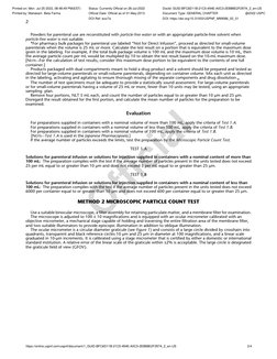 USP Particulate Matter Standards | PDF | Filtration | Membrane Technology