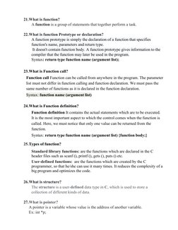 C Programming VIVA Questions & Answers | PDF | Subroutine | Control Flow