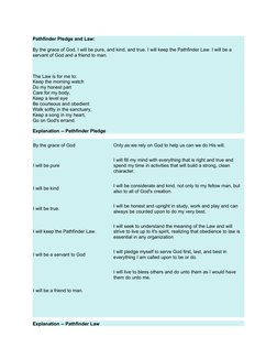 Understanding the Pathfinder Pledge and Law | PDF | God | Theology