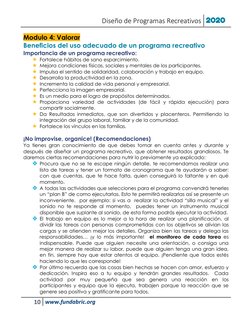 Diseño de Programas Recreativos 2020 | PDF | Planificación | Diseño