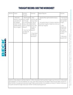 Thought-Record-Worksheet Beck | PDF | Thought | Neuroscience
