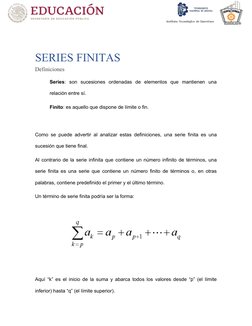 Series Finitas e Infinitas en Cálculo | PDF | Series (Matemáticas ...