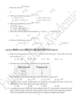 Grade 11 Mathematics Unit 5 Exercises | PDF | Mathematics