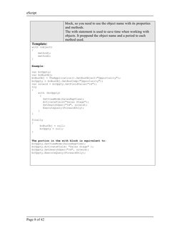 Siebel eScript Programming Guide | PDF | Method (Computer Programming ...