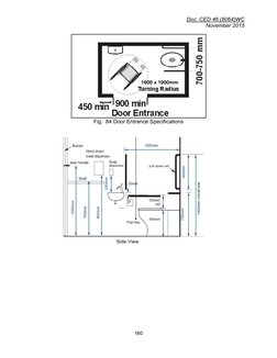 Disabled Toilet Dimensions per NBC Standards | PDF | Stairs | Door