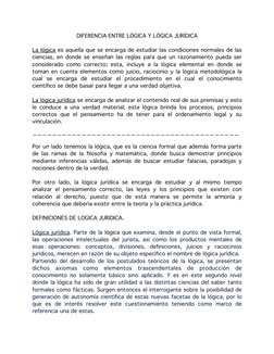 Lógica vs Lógica Jurídica: Claves y Definiciones | PDF