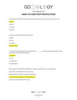 ASME Y14.5 GDTP Practice Exam | PDF | Engineering Tolerance | Geometry