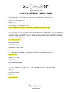 ASME Y14.5 GDTP Practice Exam | PDF | Engineering Tolerance | Geometry