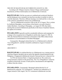 Debate Pugadlawin Balintawak | PDF | Philippines | Metro Manila