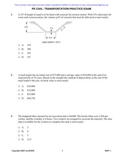 PE Civil Transportation Practice Exam - Sample | PDF | Test (Assessment ...