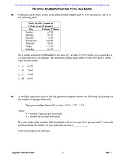 PE Civil Transportation Practice Exam - Sample | PDF | Test (Assessment ...
