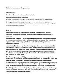 La leyenda del Chupacabras para niños | PDF