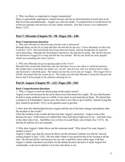 Wonder Comprehension Questions Guide | PDF | Self-Improvement