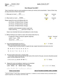 Short Blessed Test Administration Guide | PDF | Dementia | Alzheimer's ...