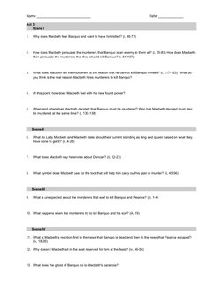 Macbeth Reading Comprehension Guide | PDF | Macbeth
