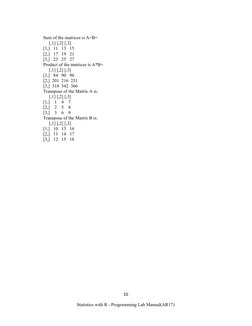 R Programming Lab Manual for Statistics | PDF | Coefficient Of ...