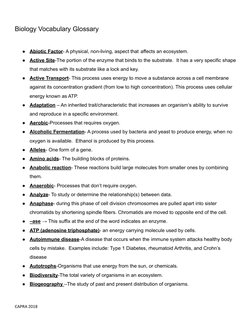 Biology Vocabulary Glossary A-Z | PDF | Cell (Biology) | Genetics