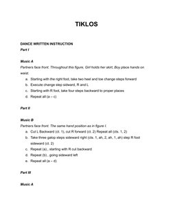 Tiklos Folk Dance Step Instructions | PDF | Teaching Methods & Materials