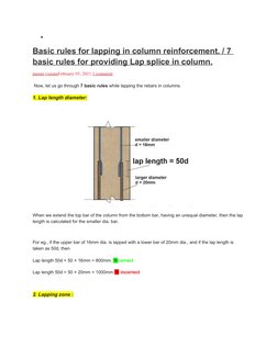 Column Reinforcement Lapping Guidelines | PDF | Home & Garden