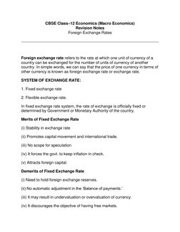 Foreign Exchange Rates Overview Class 12 | PDF | Exchange Rate ...