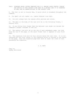 Standard Naval Letter Template USMC | PDF | Text | Writing