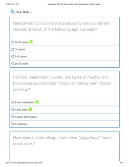 Answers To CES Test About Hatch Cover Maintenance On Bulk Carrier | PDF ...