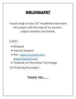 Class 10 Project Bibliography | PDF