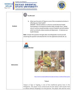 Takyan: Traditional Filipino Game Guide | PDF | Cognition ...