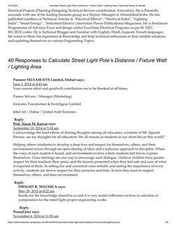 Street Light Pole Distance and Wattage Calculations | PDF | Street ...