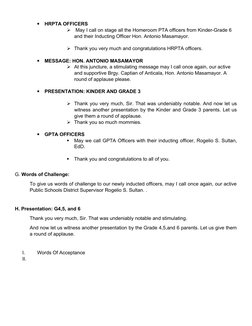 Induction Ceremony Script for Officers | PDF