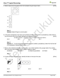 Class 7 Logical Reasoning Questions | PDF | Division (Mathematics)
