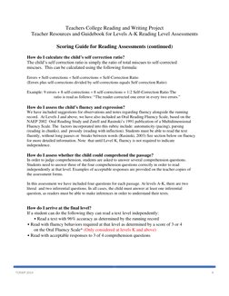 TCRWP A-K Reading Level Assessments | PDF | Reading Comprehension | Fluency