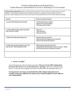 TCRWP A-K Reading Level Assessments | PDF | Reading Comprehension | Fluency