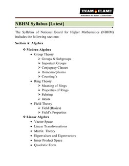 NBHM 2026 Mathematics Syllabus | PDF