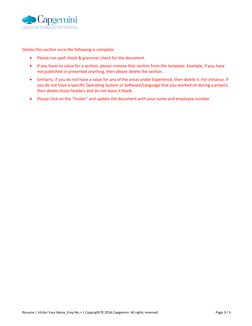 Capgemini Resume Template | PDF | Software | Computing