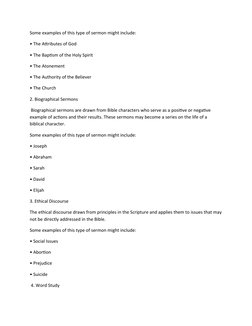 Types of Sermons Explained | PDF | Expository Preaching | Sermon