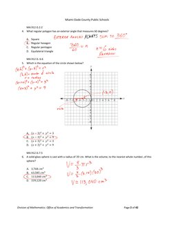 Geometry EOC Practice Test Answers | PDF | Tetrahedron | Area