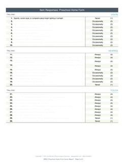 spm-2 Preschool Home Form Sample Report | PDF | Perception ...