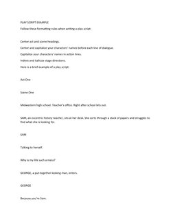 Play Script Formatting Guidelines | PDF