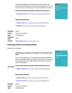 Cambridge IGCSE Accounting Resources | PDF | Textbook | Teachers
