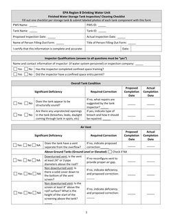 Drinking Water Tank Inspection Checklist | PDF | Storm Drain | Pipe ...