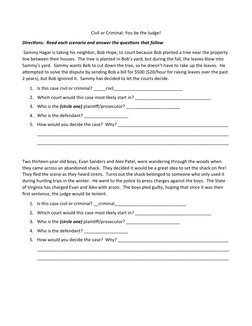 You Be the Judge: Scenarios and Answers | PDF | Criminal Justice ...