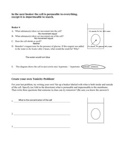 Osmosis and Tonicity Practice Worksheet | PDF | Osmosis | Physical Sciences