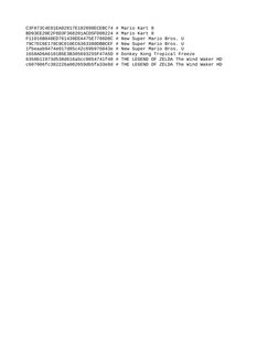 Wii U Game Decryption Keys List | PDF | Wii | Nintendo Franchises